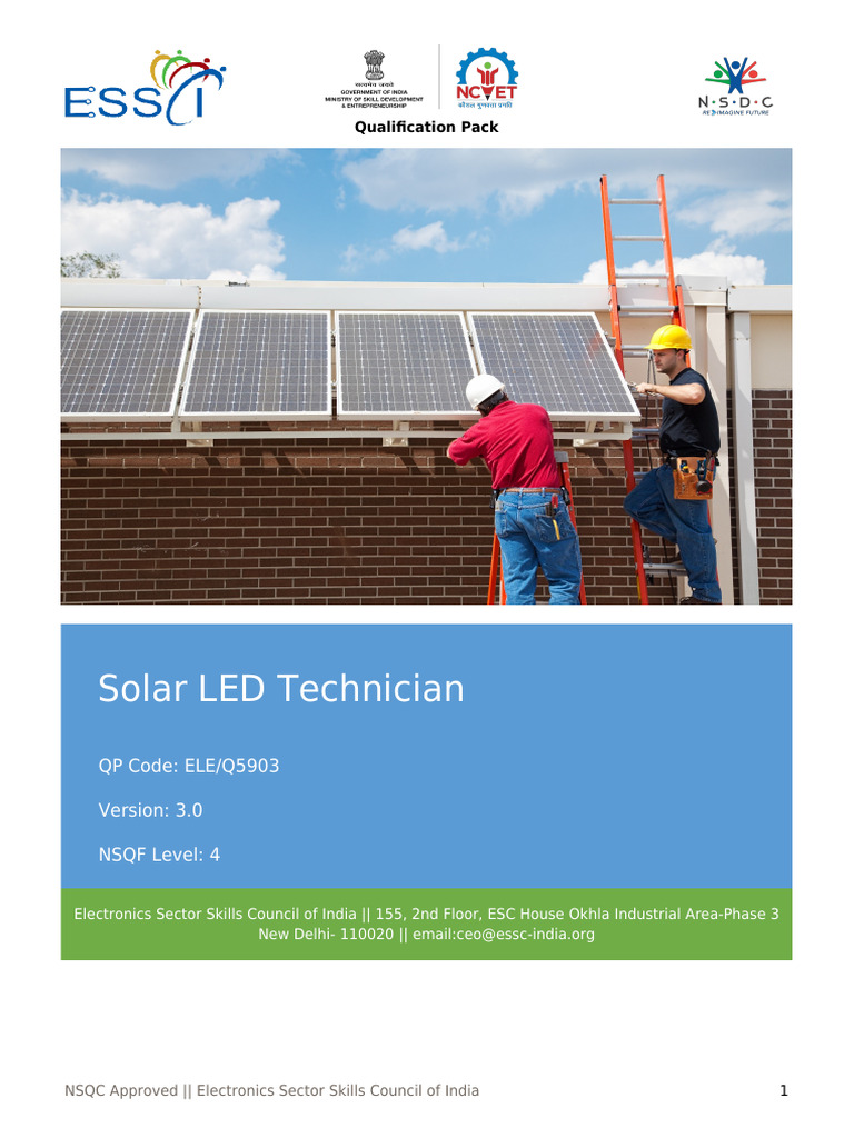Solar LED Technician - ELE - Q5903 - v3.0 | PDF | Solar Panel ...