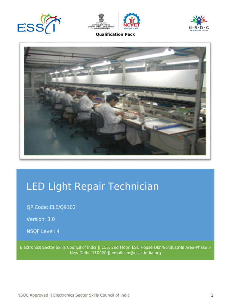 LED Light Repair Technician - ELE - Q9302 - v3.0 | PDF | Occupational ...