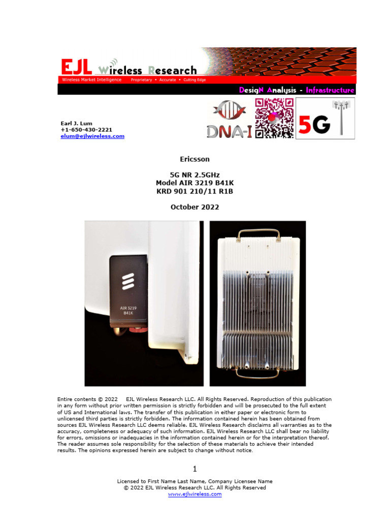 Dnai Ericsson Air 3219 b41k Toc | PDF | Antenna (Radio) | Printed ...