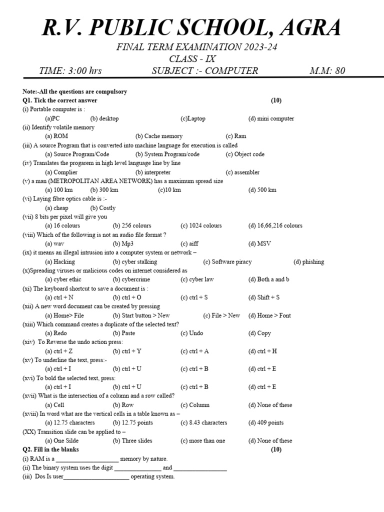 9th Computer | PDF | Control Key | Computing