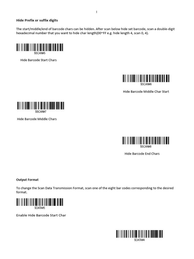 Configuring Barcode Prefixes and Suffixes | PDF | Barcode | Image Scanner
