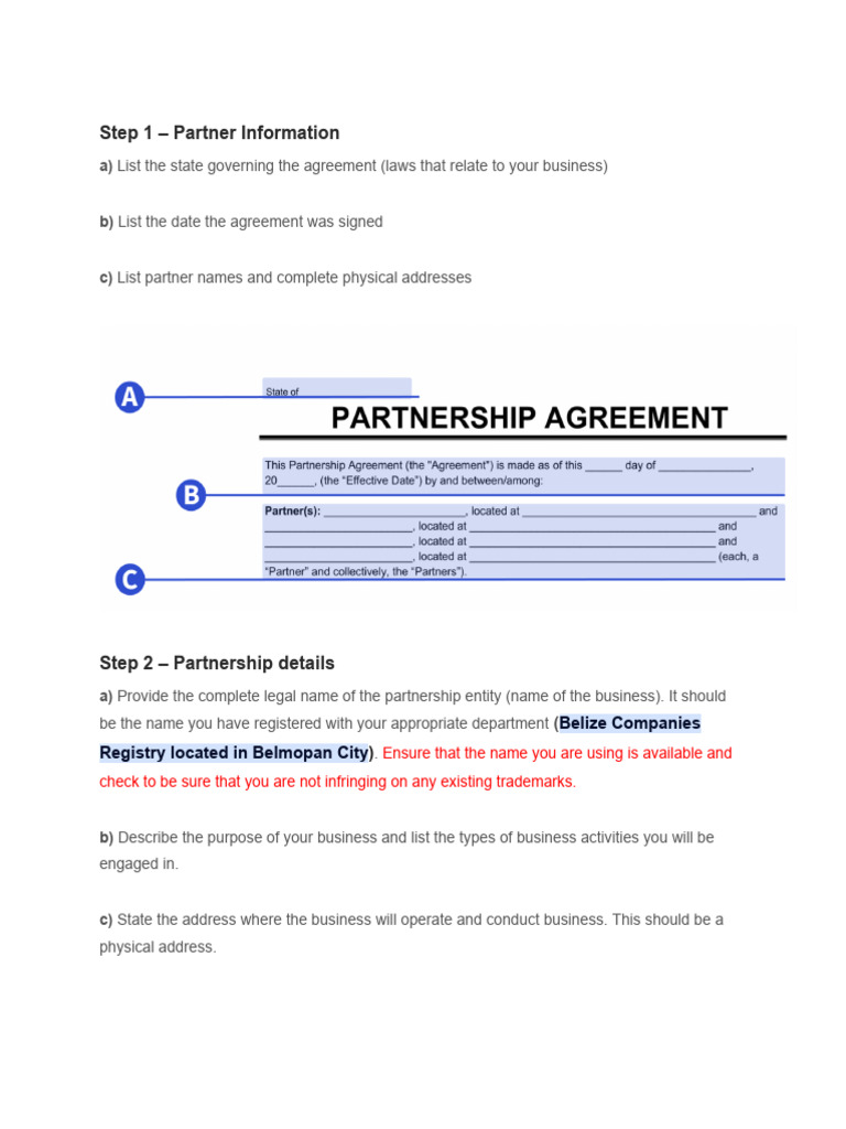 Partnership Agreement Template Guide | PDF | Partnership | Interest