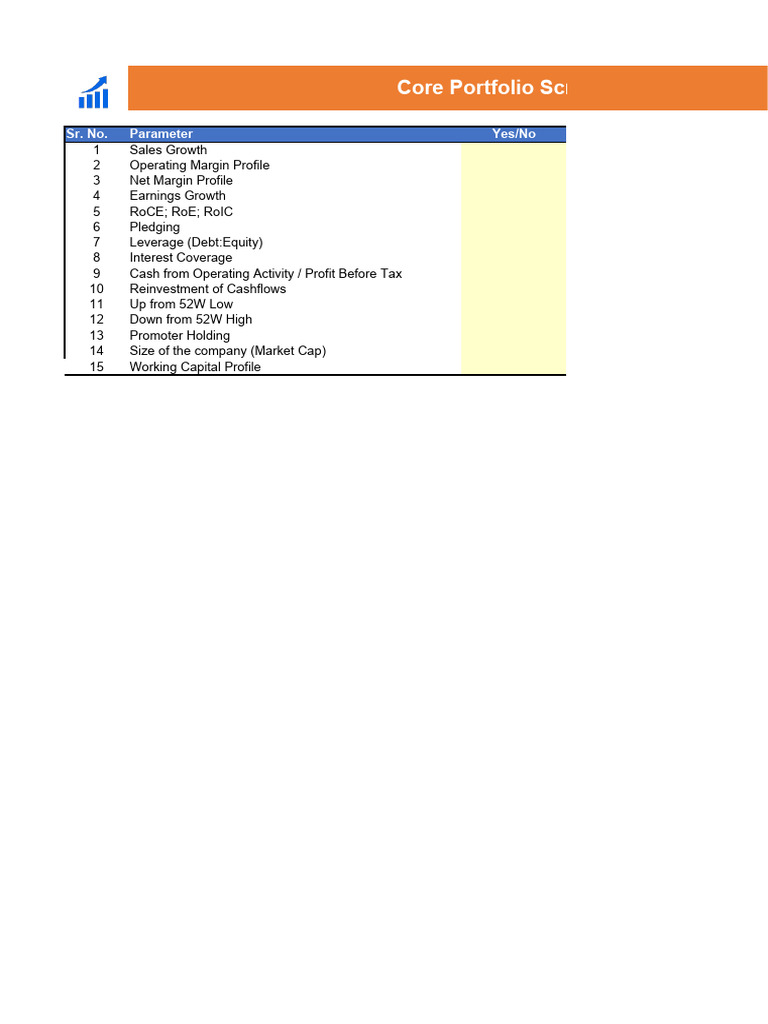 Core Portfolio Screening - Checklist | PDF | Business