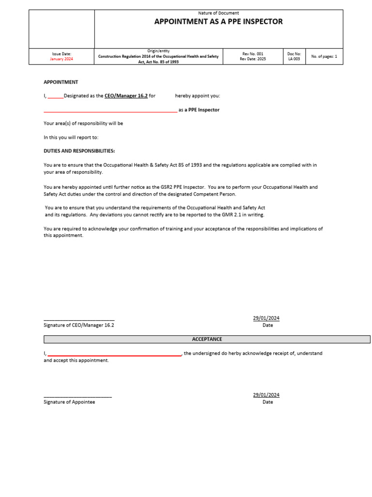 PPE Appointment | PDF | Business | Finance & Money Management