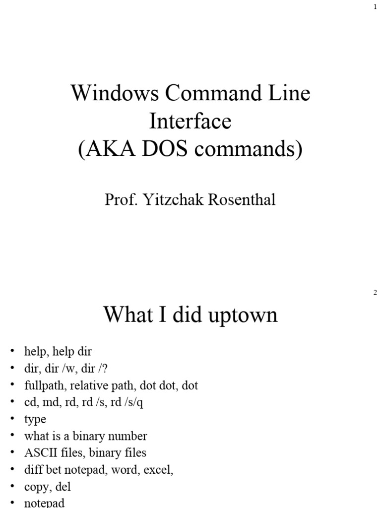 DOS A | PDF | Computer File | Directory (Computing)
