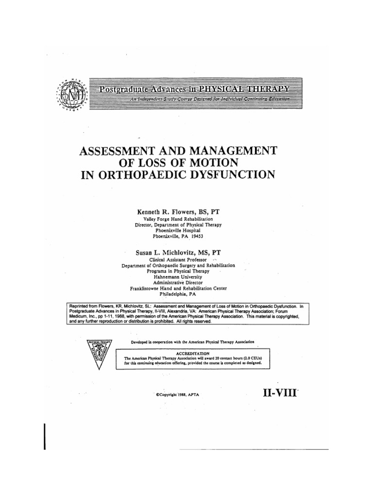 Assessment and Management of Loss of Motion | PDF