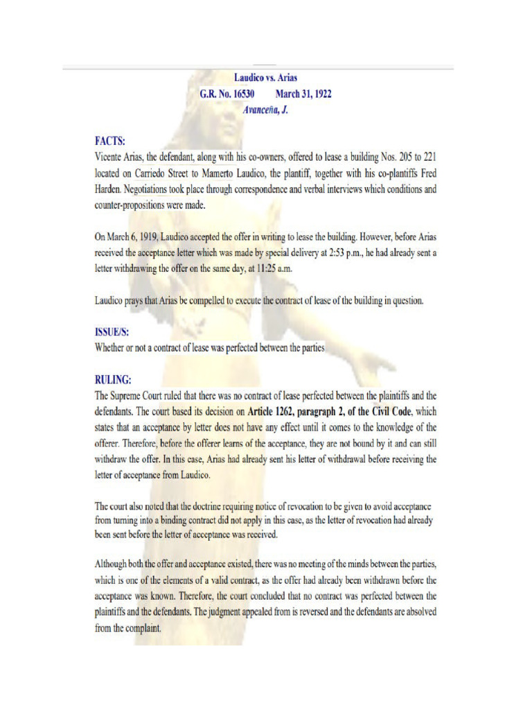 Laudico Vs Arias (Oblicon) | PDF