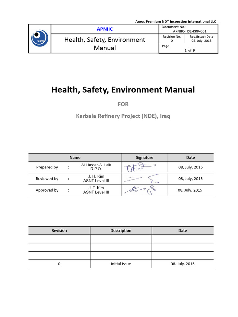 22. HSE Manual apn | PDF | Occupational Safety And Health | Safety