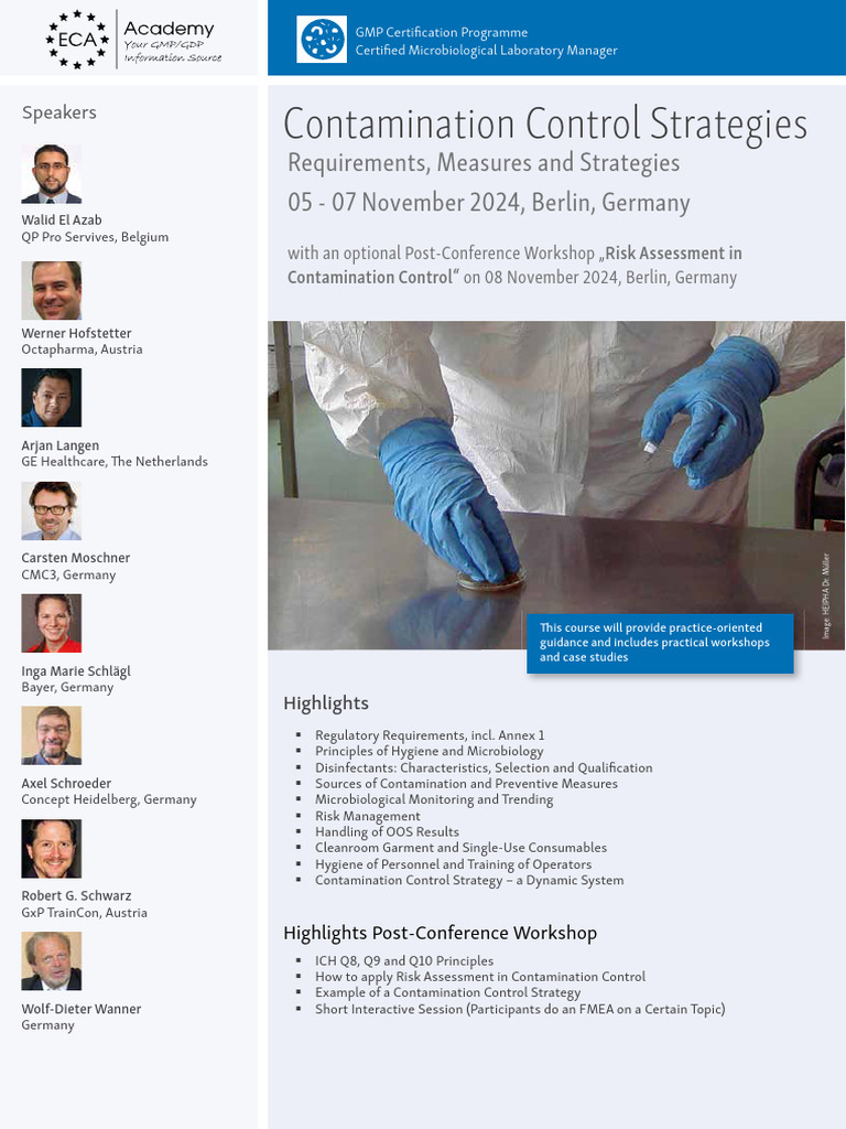 ECA Contamination Control+WS | PDF | Risk Management | Disinfectant