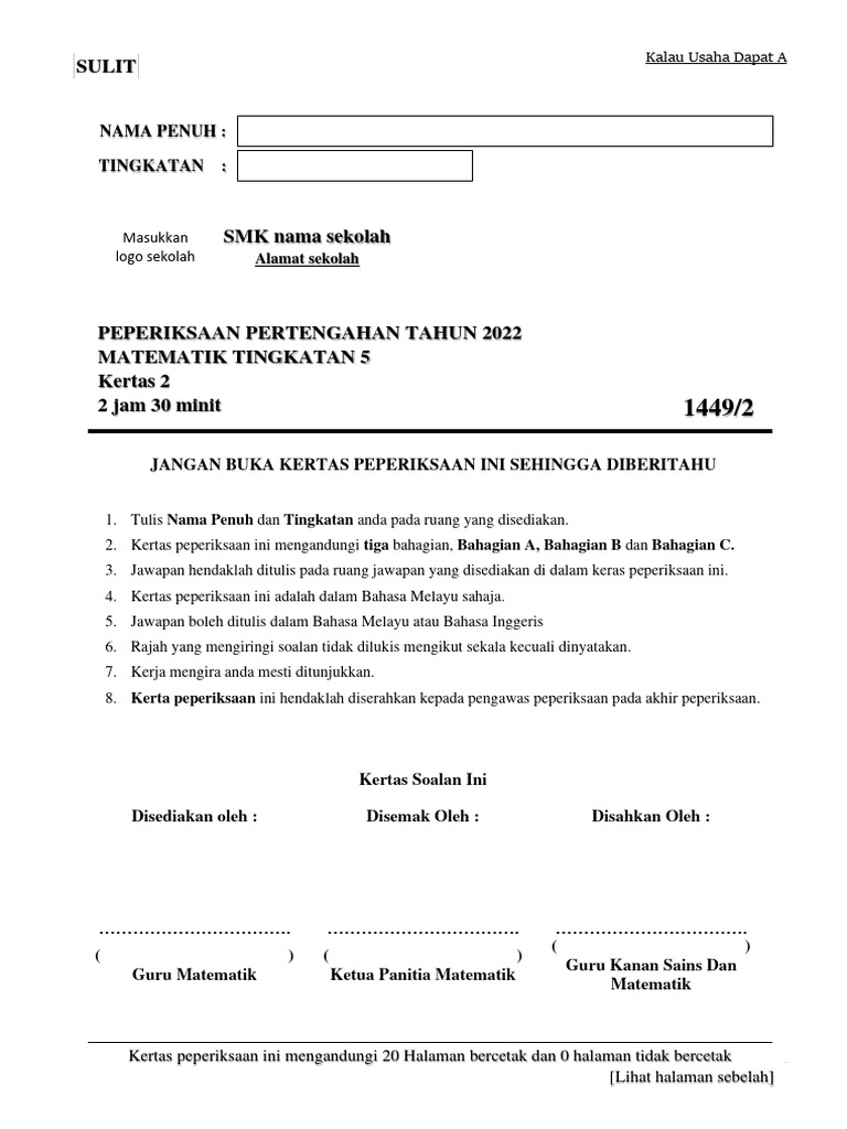 F5 K2 F1 Hingga Bab 5 F5 Soalan Pdf