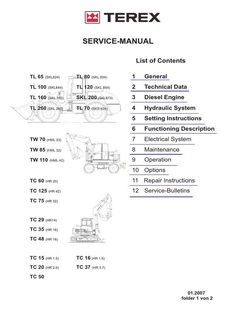Terex TC 20 | PDF | Diesel Engine | Engines