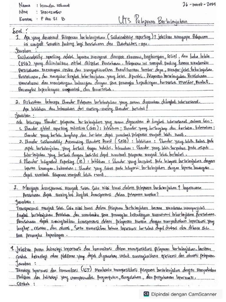 Uts Pelaporan Berkelanjutan - 060 | PDF