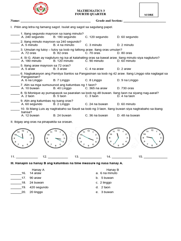 ACTIVITY-1-Q4-MATHEMATICS-3 | PDF