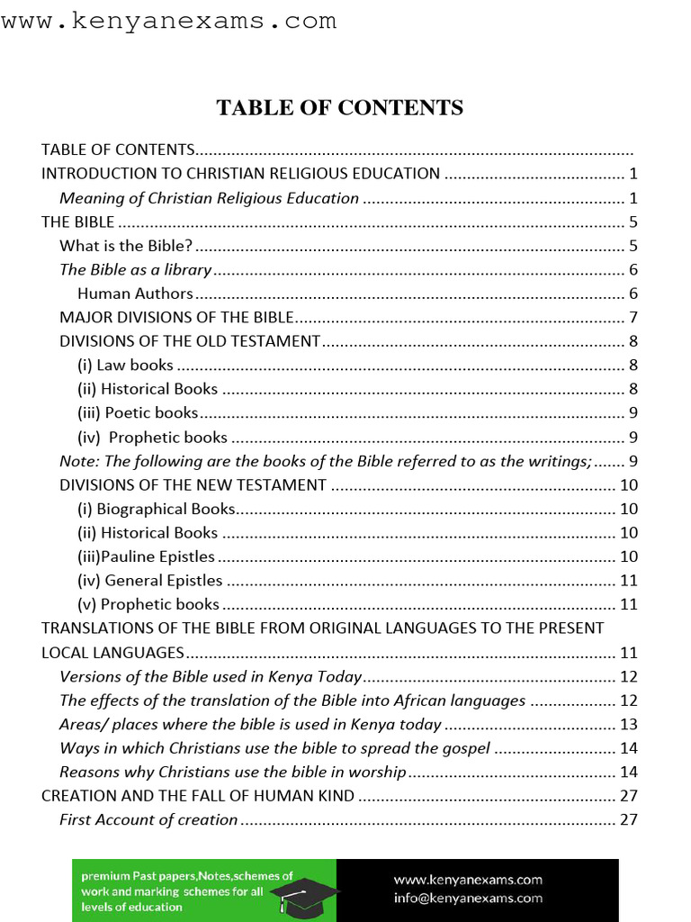 Cre - Form One | PDF | The Exodus | Bible