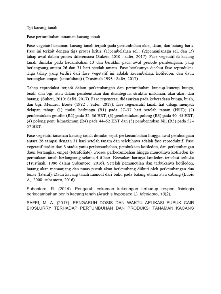 Fase Pertumbuhan dan Budidaya Kacang Tanah | PDF