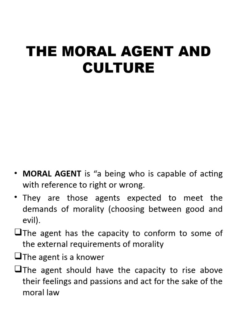 The Moral Agent and Culture | Download Free PDF | Morality | Relativism