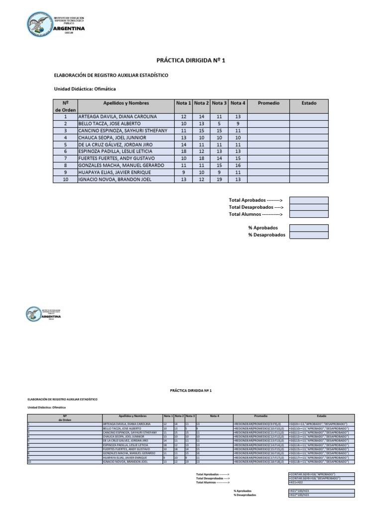 Práctica Dirigida #1 | PDF