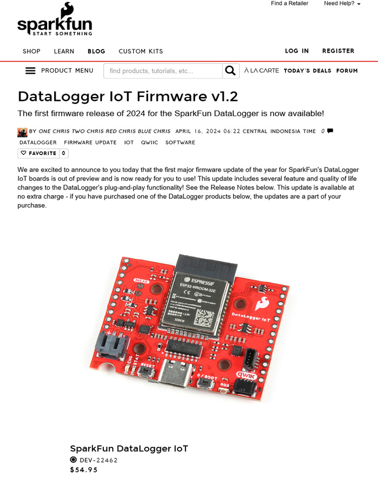 Datalogger Iot Firmware V12 News Sparkfun Electronics Pdf Booting Command Line Interface