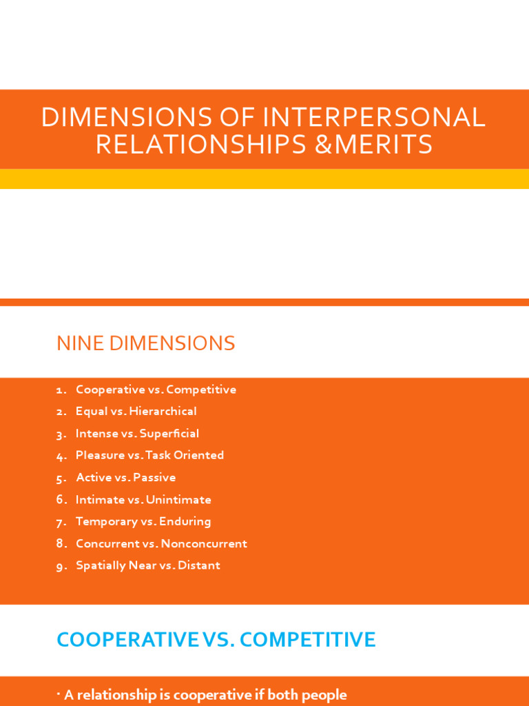 Dimensions of Interpersonal Relationships | PDF | Interpersonal ...