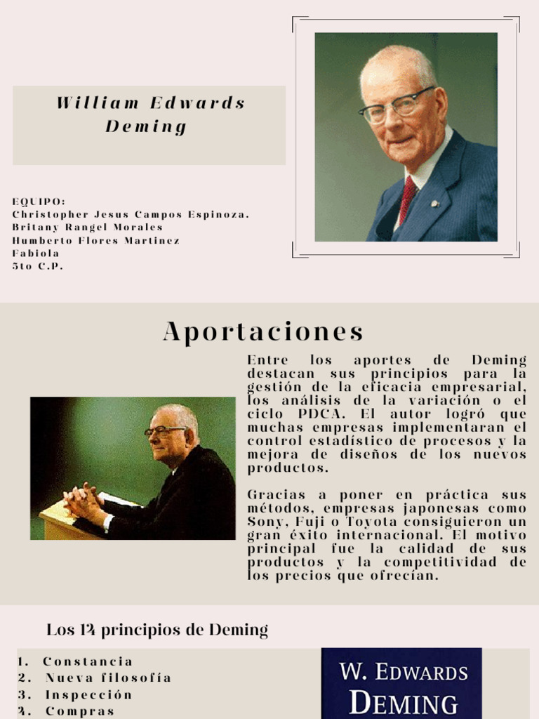 Deming | PDF | Calidad (comercial) | Economias