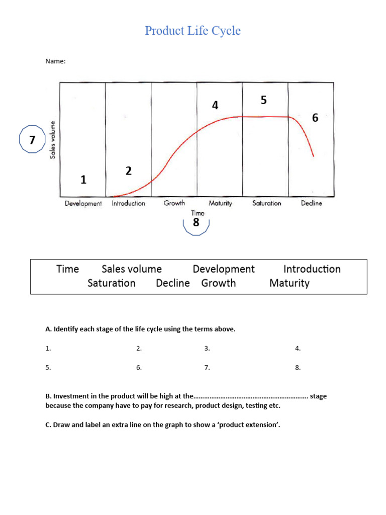 Product Life Cycle Worksheet | PDF | Pricing | Strategic Management
