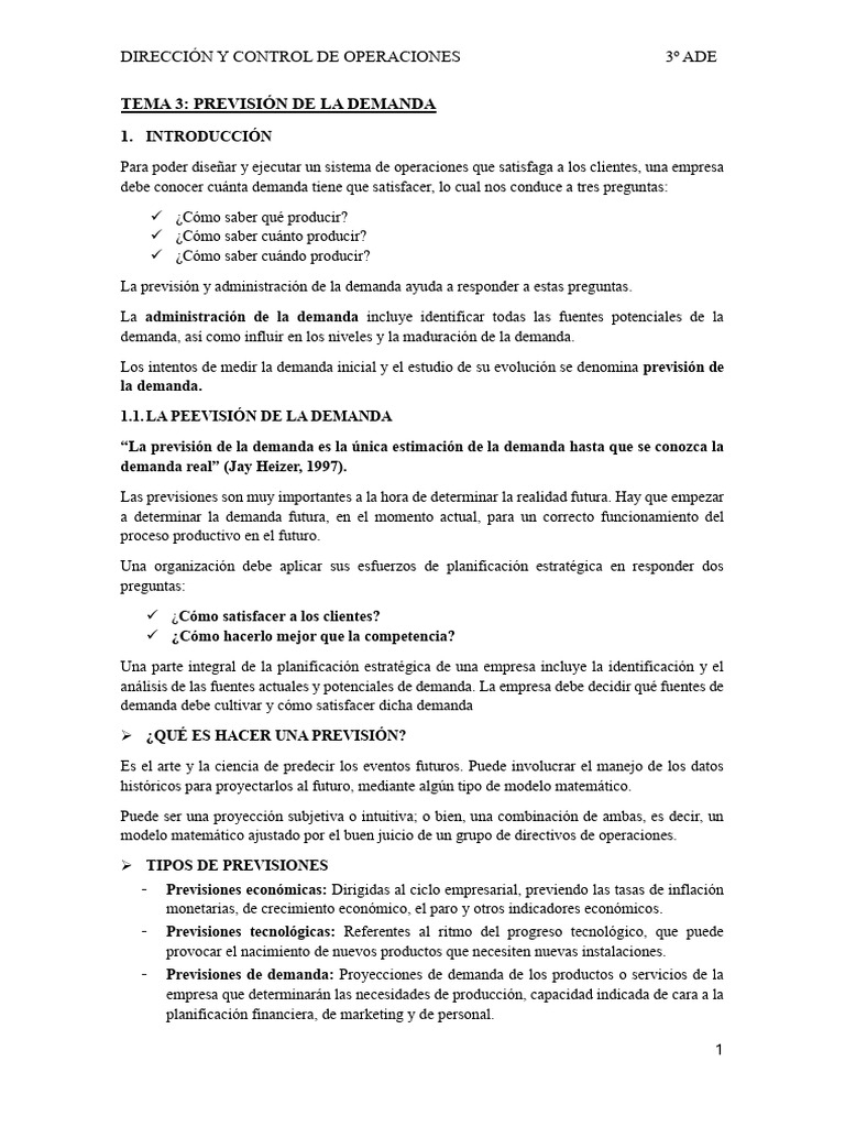 Previsión de la Demanda en Empresas | PDF | Análisis de regresión ...