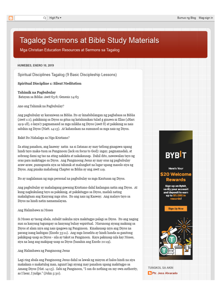 Tagalog Sermons at Bible Study Materials: Spiritu… | PDF