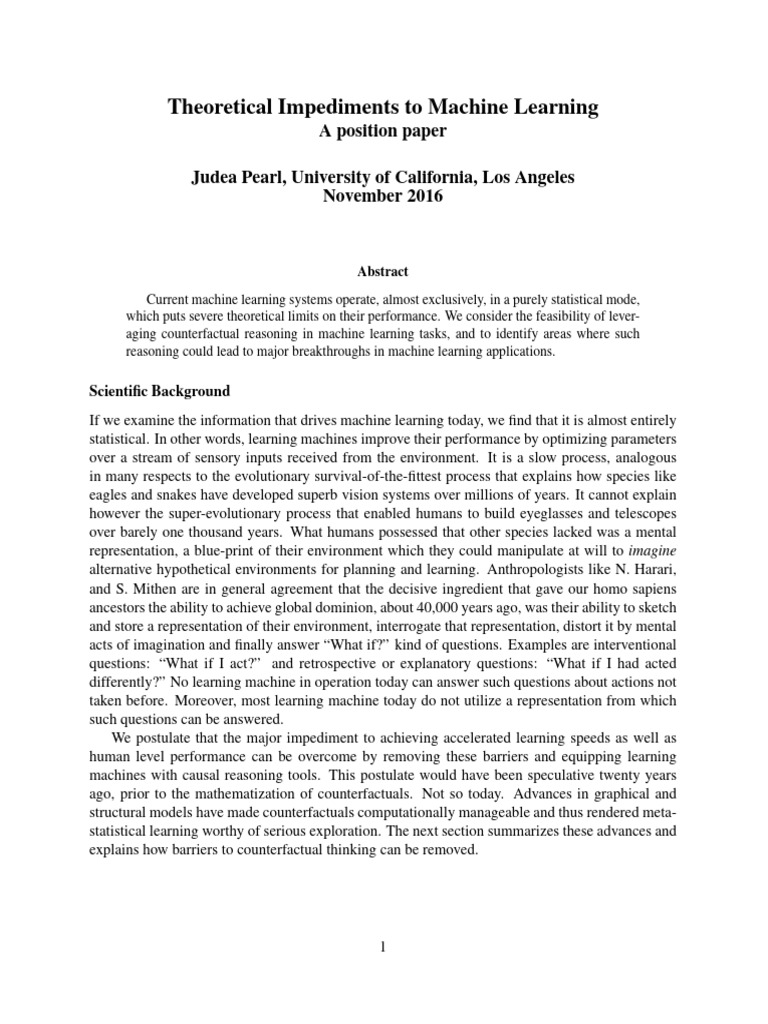 Theoretical Impediments To Machine Learning by Judea Pearl | PDF ...