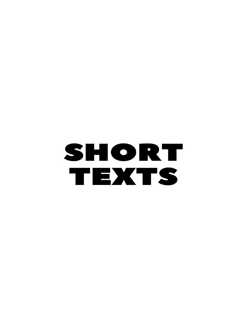 Short Texts | PDF | Zoology | Animals And Humans