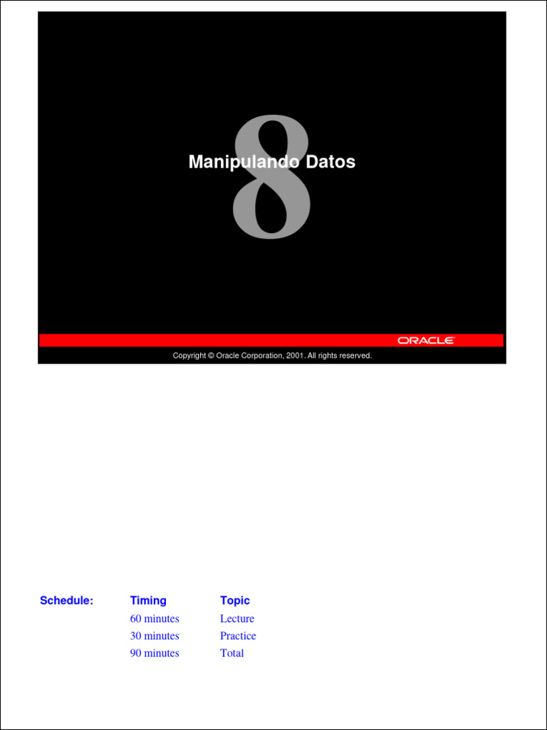 Les08 Manipulando Datos en Español | PDF | SQL | Datos