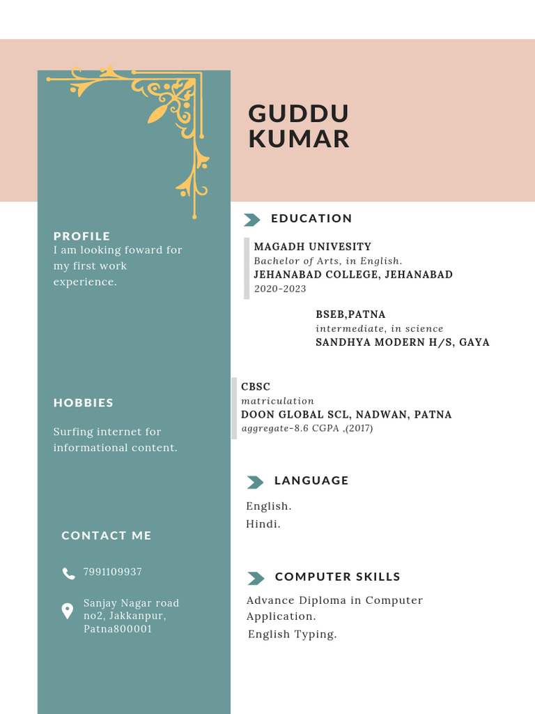 White Simple Student CV Resume | PDF