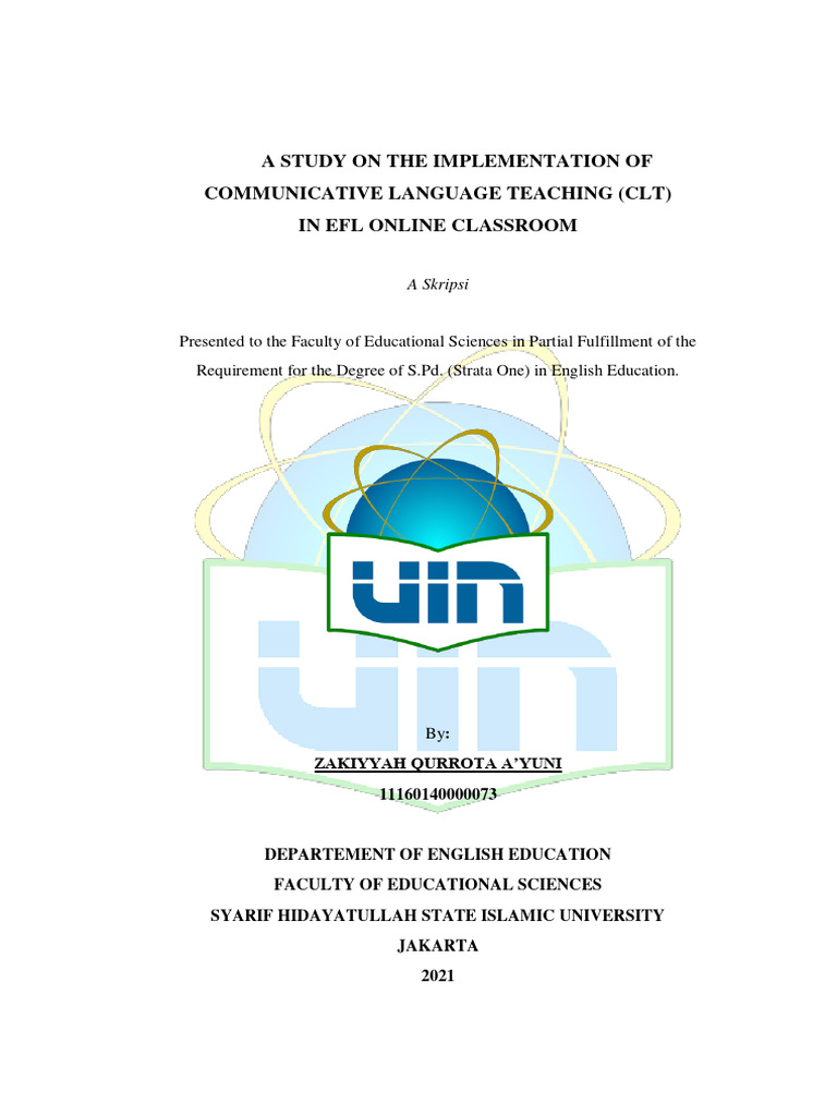 A Study On The Implementation Of Communicative Language Teaching (Clt) In EFL Online Classroom ...