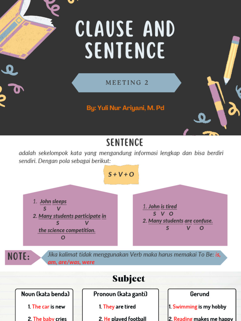 Meeting 2 Clause and Sentence | PDF | Linguistic Typology | Linguistic ...