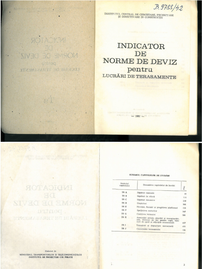 Indicator de Norme de Deviz Pentru Lucrari Terasamente TS Complet | PDF