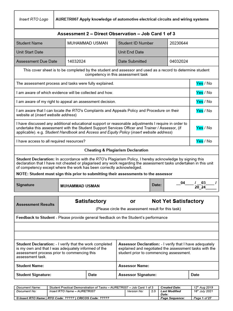 Unit 3 Practical 3 | PDF | Electricity | Electrical Wiring