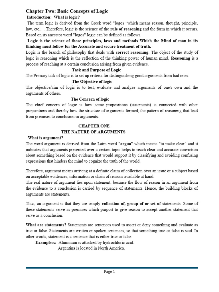Logic Chapter 2 | Download Free PDF | Argument | Deductive Reasoning