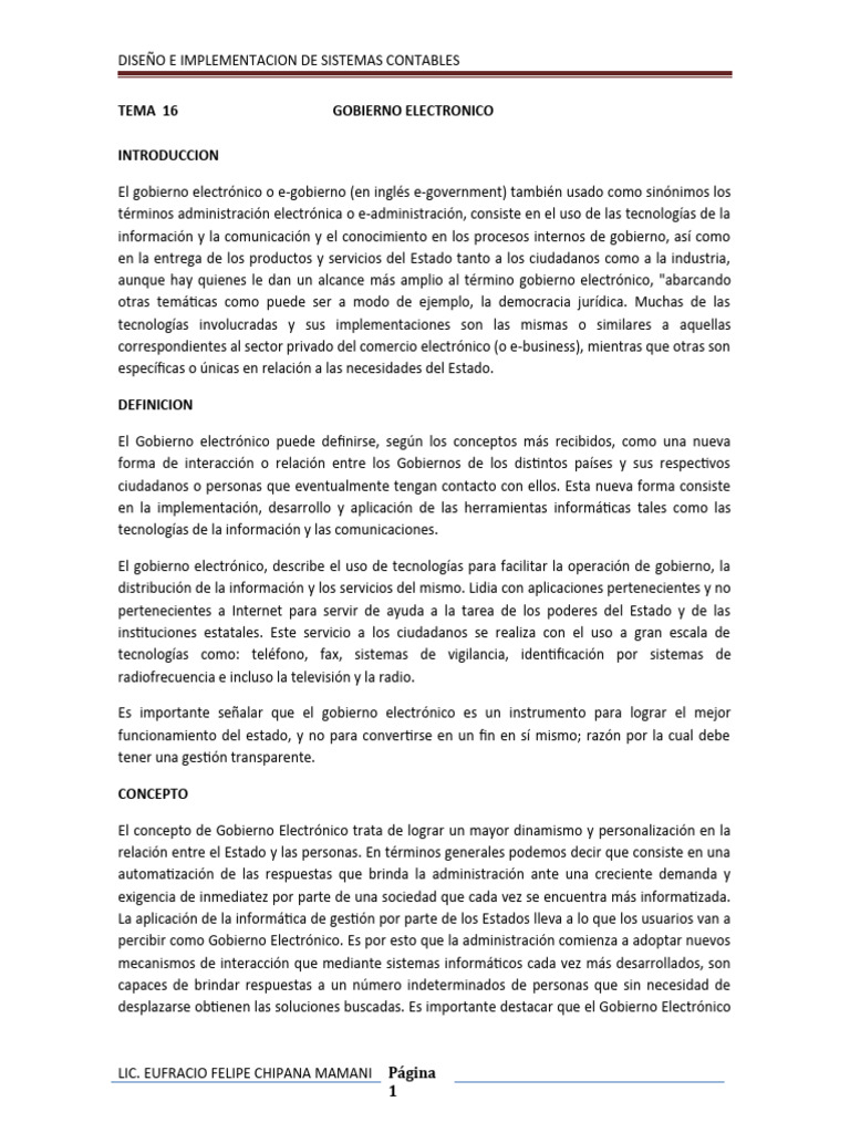 Tema 16 Gobierno Electronico | PDF | Gobierno E | Informática