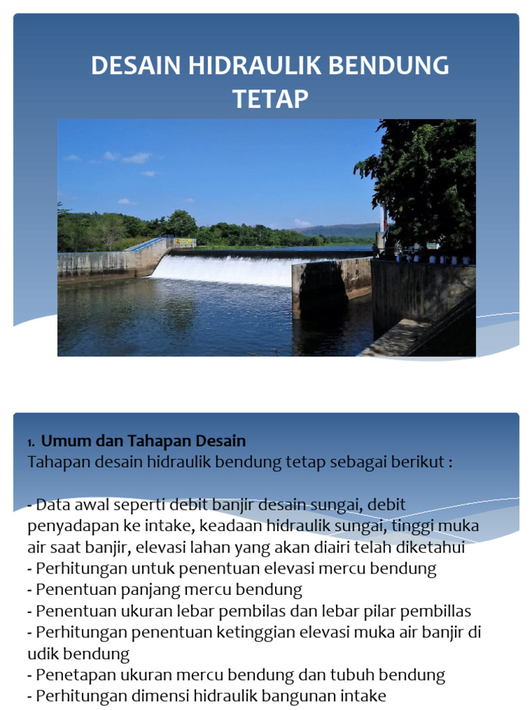 Desain Hidraulik Bendung Tetap Efisien | PDF | Metode & Bahan Ajar ...