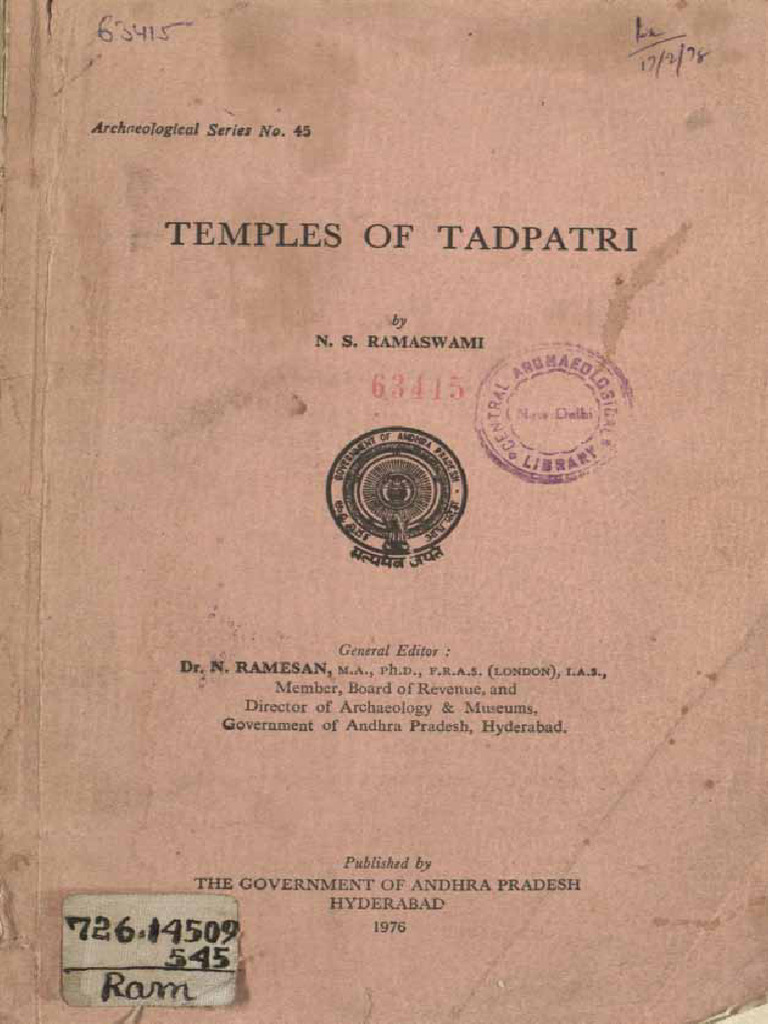 Temples of Tadpatri | PDF