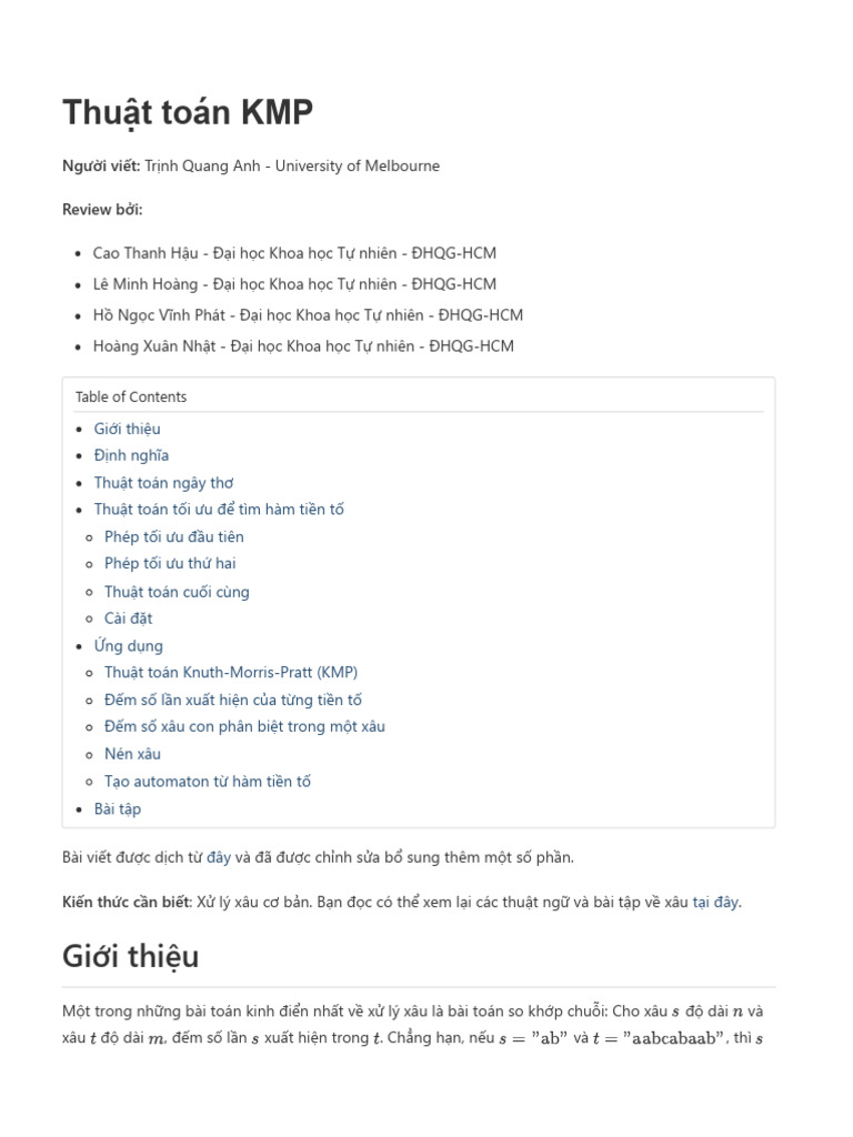 Thuật toán KMP | PDF