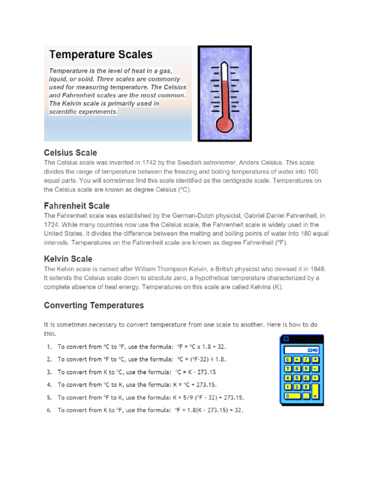 Temperature Scales | PDF