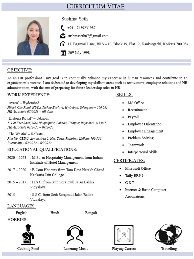 Sushma (CV) | PDF | Business | Organizational Behavior
