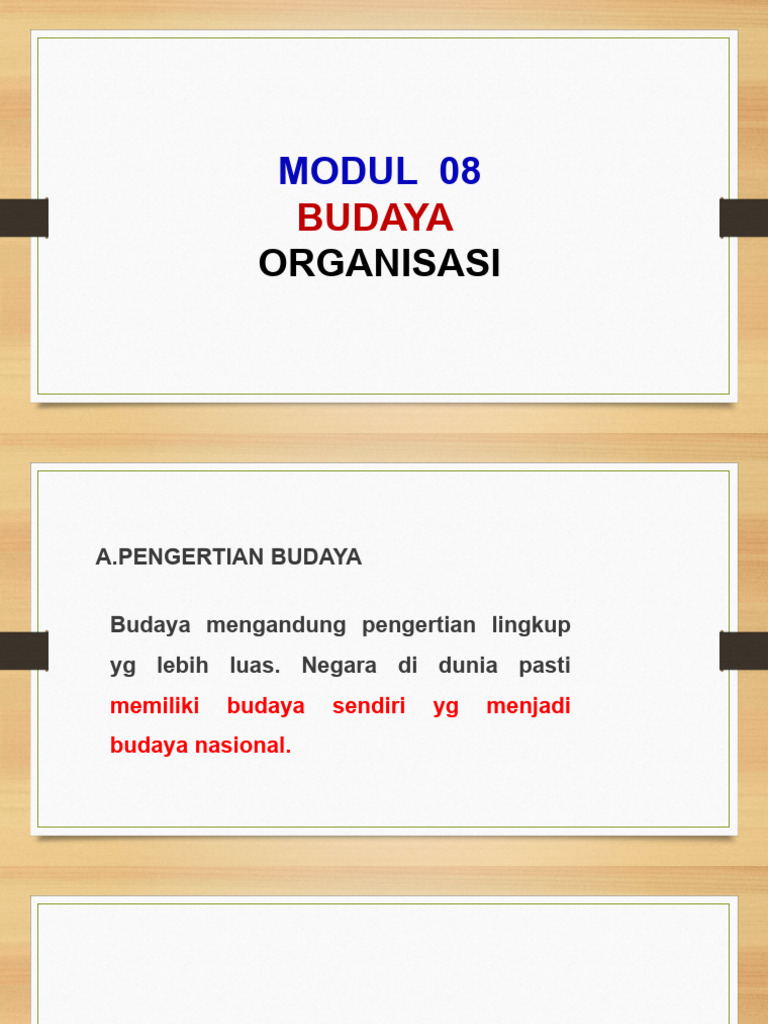 Modul 08 Budaya Organisasi | PDF | Karier & Perkembangan