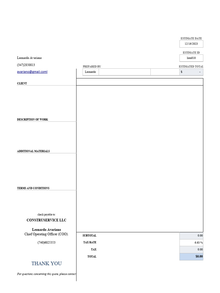 Estimate Temple Basic | PDF