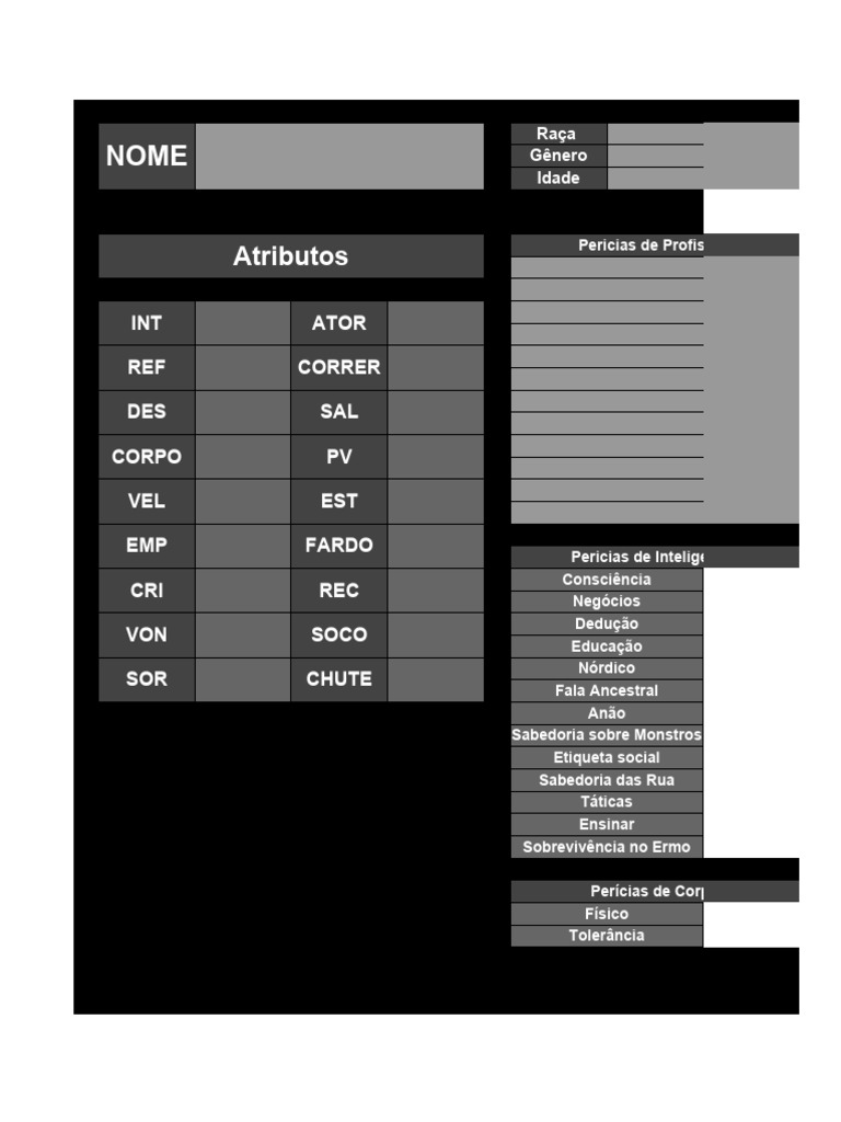Ficha de Personagem The Witcher RPG | PDF
