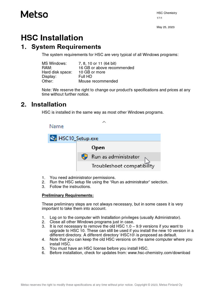 HSC Installation | PDF | Microsoft Excel | Microsoft Windows