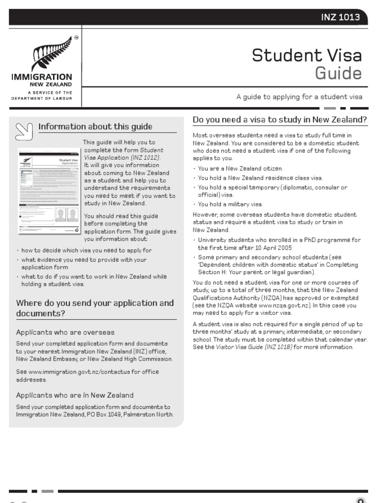 New Zealand Student Visa Application Guide | PDF | Travel Visa | Civil ...