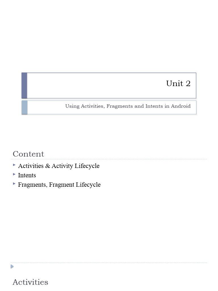 Unit 2 | PDF | Mobile App | Android (Operating System)