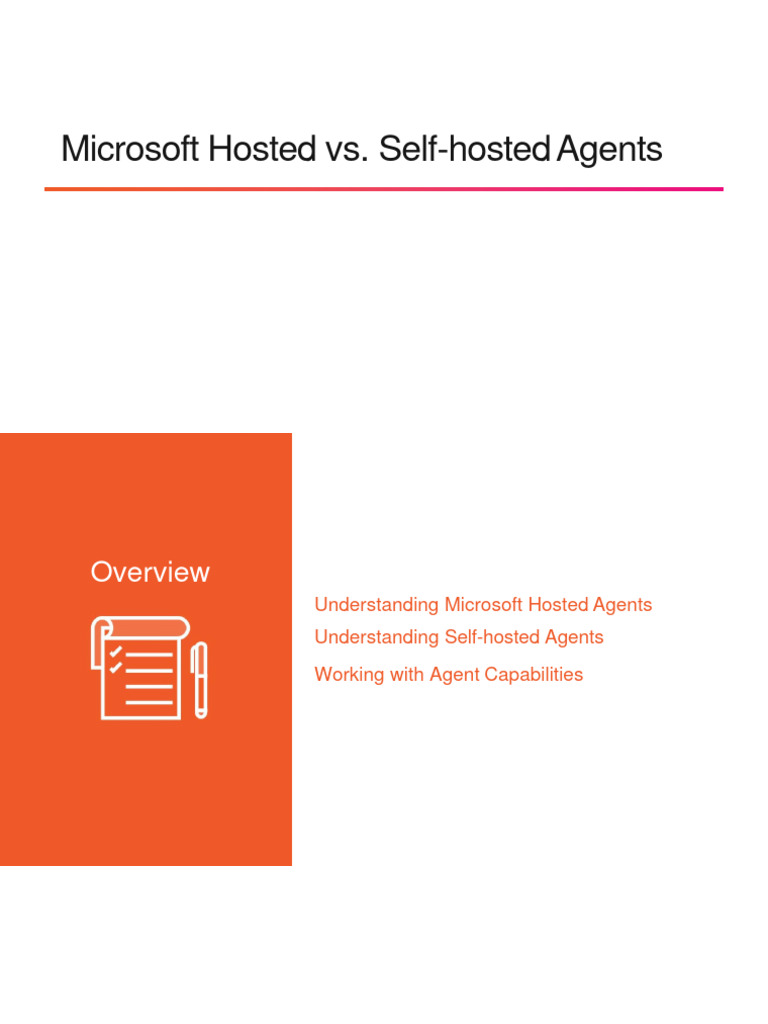 2 Microsoft Hosted Self Hosted Agents | PDF | Microsoft Windows | Mac Os