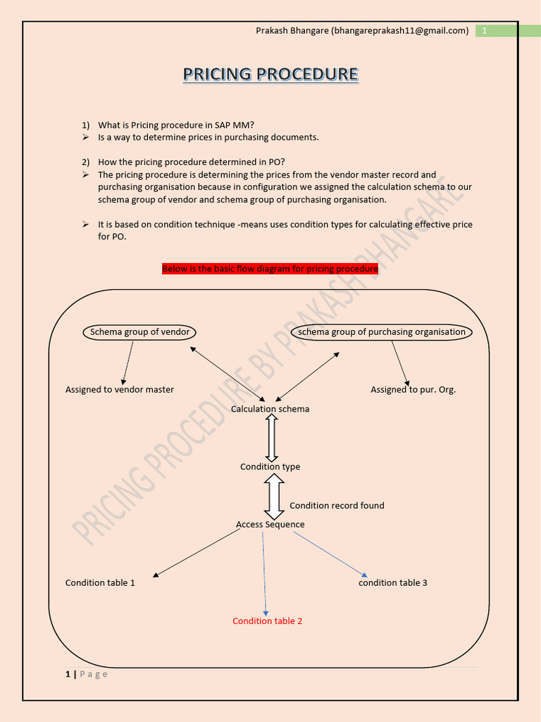 Pricing Procedure (SAP MM) 1 | PDF | Pricing | Conceptual Model